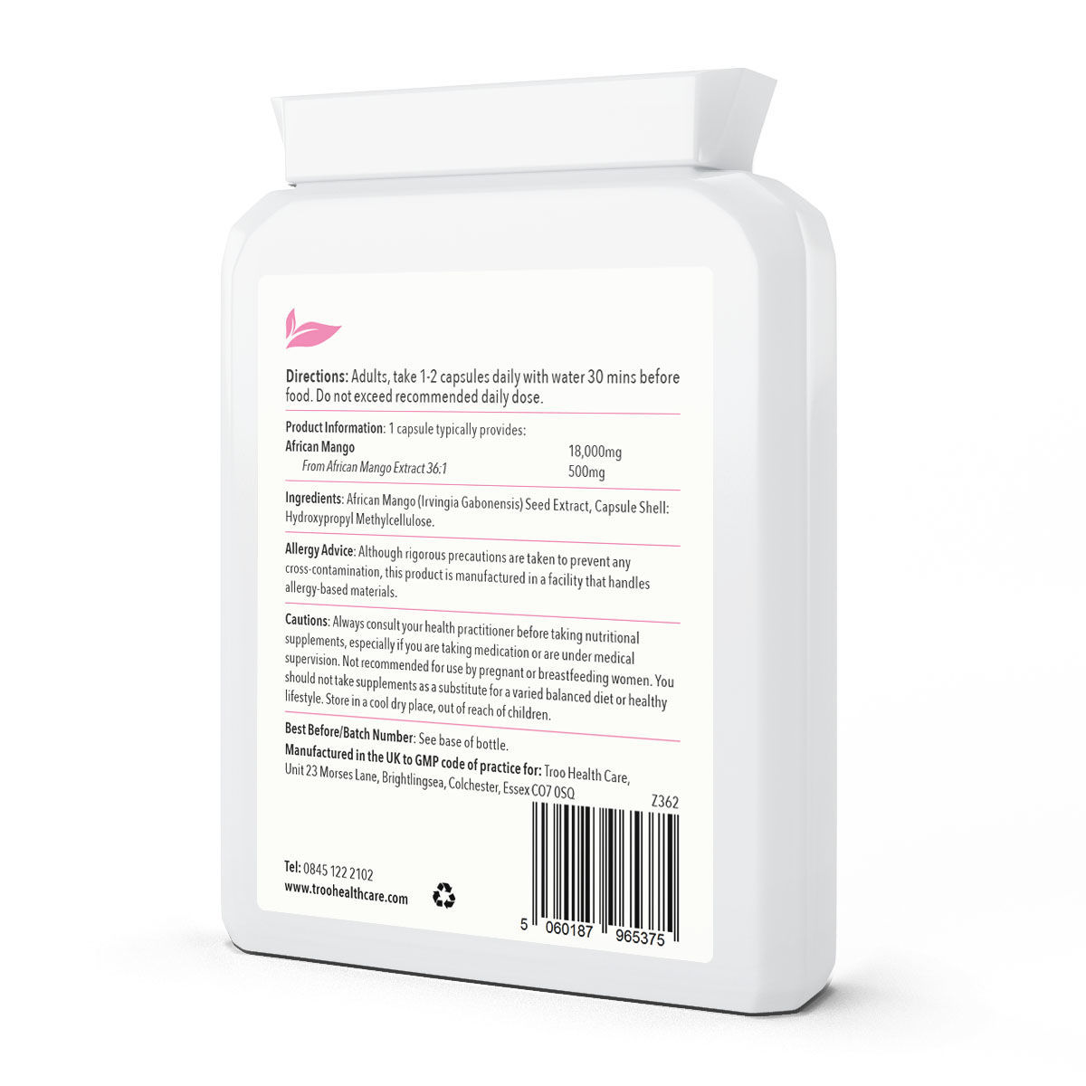 African Mango Seed Extract 18000mg Capsules - Extra Strength Irvingia ...