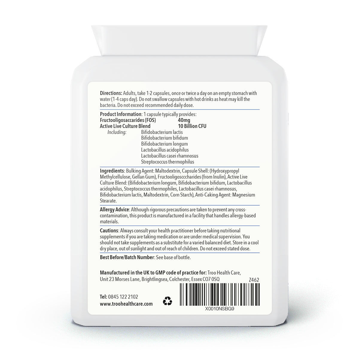 Probiotic Lactobacillus Acidophilus Multi Strain 10 Billion CFU - Troo ...