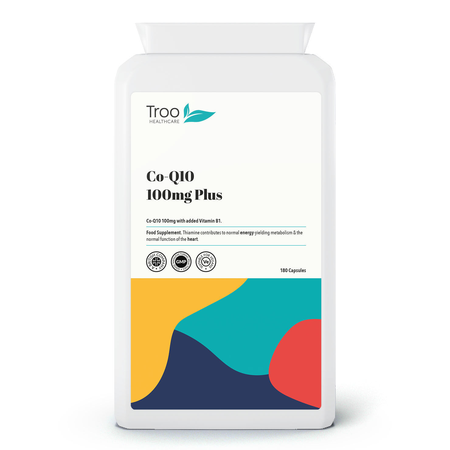 Co Enzyme Q10 100mg Capsules CoQ10 Trans Form Supplement - Troo Healthcare