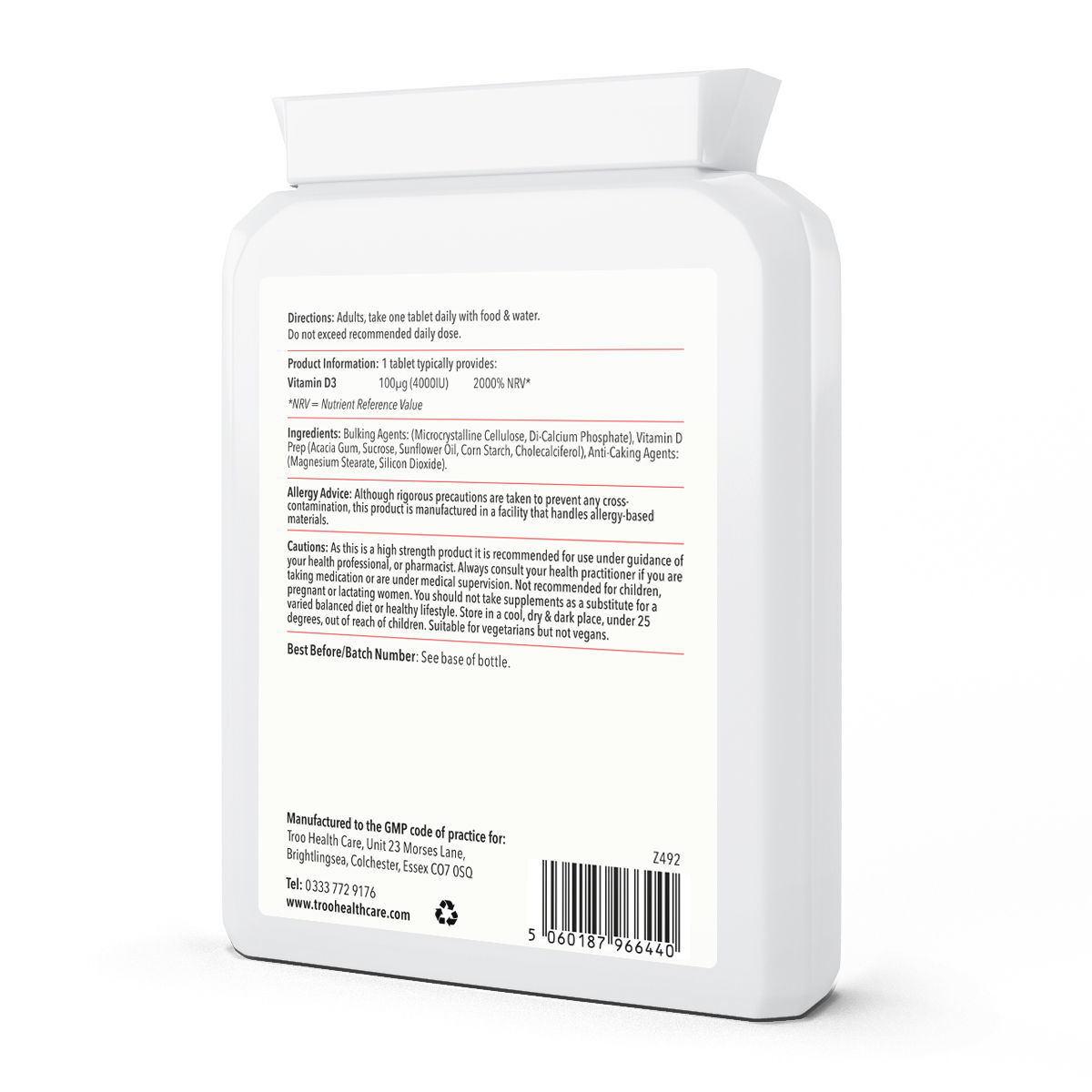 Vitamin D3 4000iu Tablets - High Strength Daily Vitamin D Supplement ...