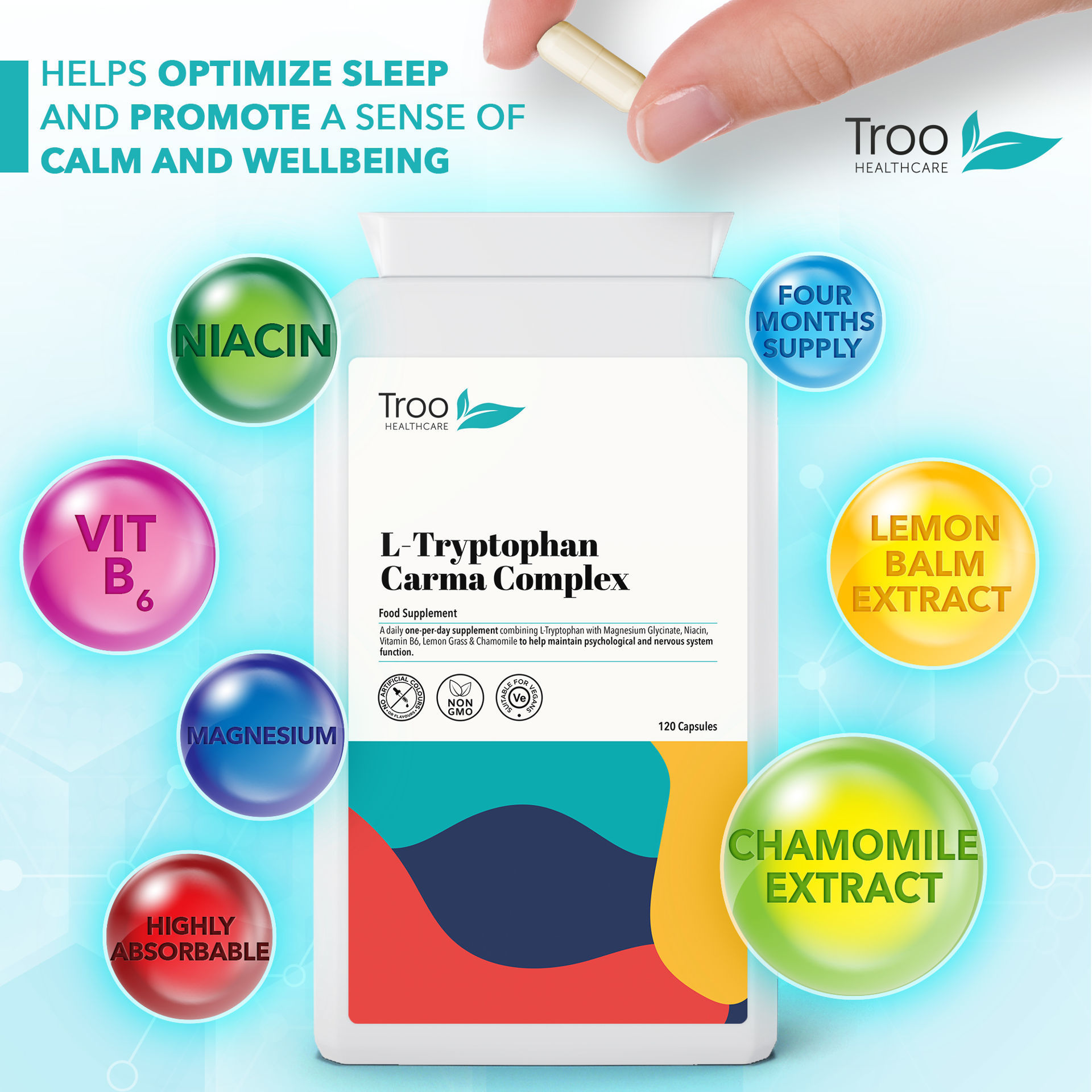 L-Tryptophan Complex to Support Stress & Sleep Management. Healthcare ...