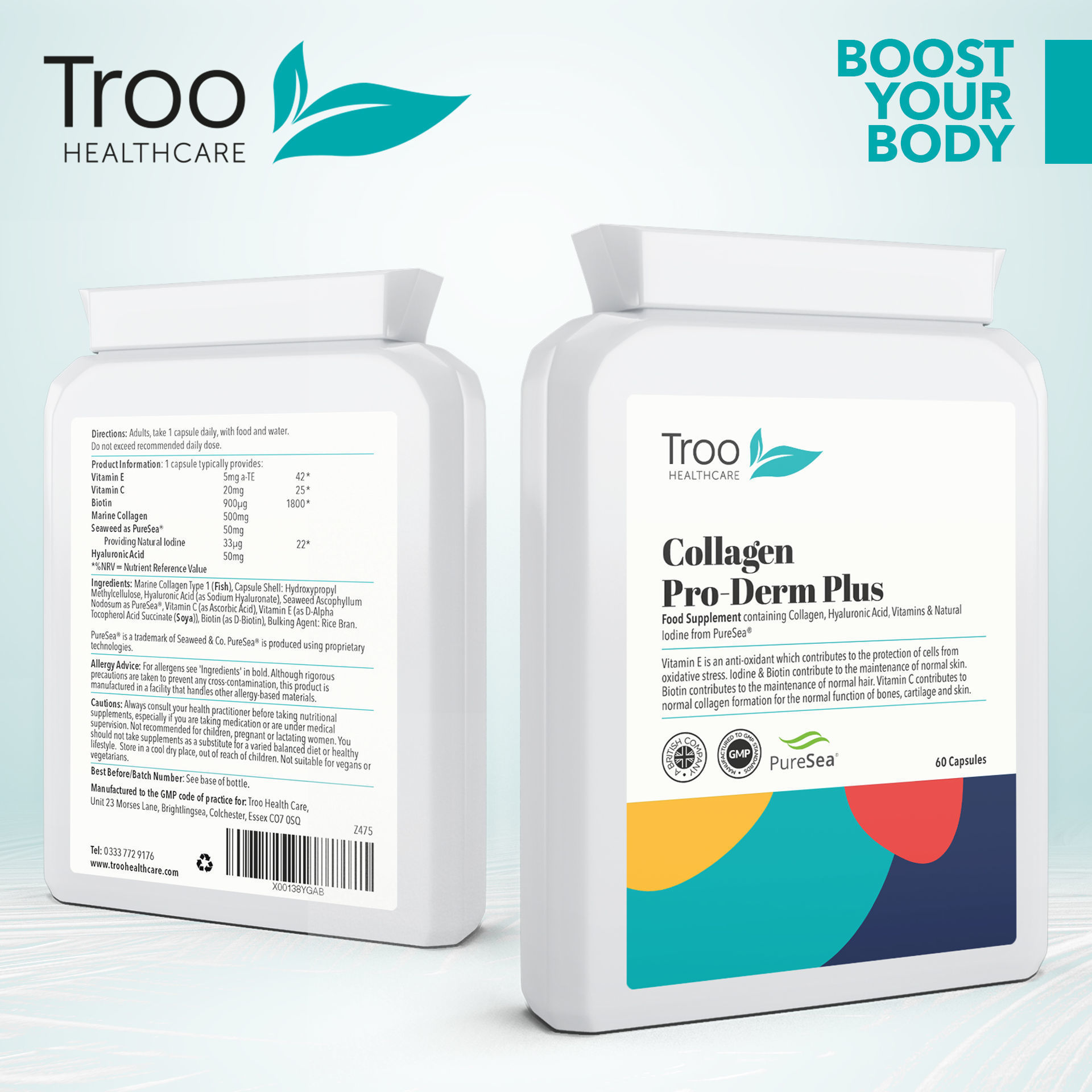 Pro-Derm Marine Collagen Capsules - Skin Hair and Nail Complex with ...