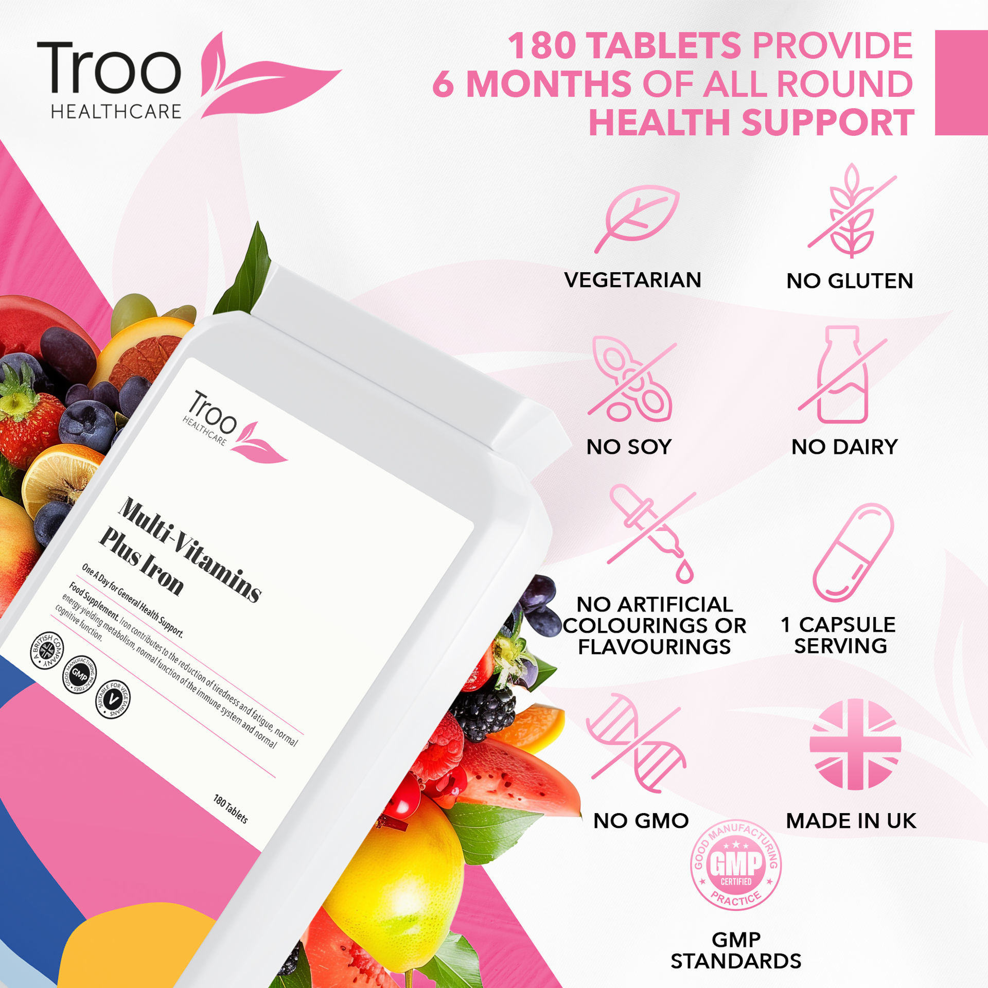 Multivitamin with Iron for Men and Women - Troo Health Care. Healthcare ...