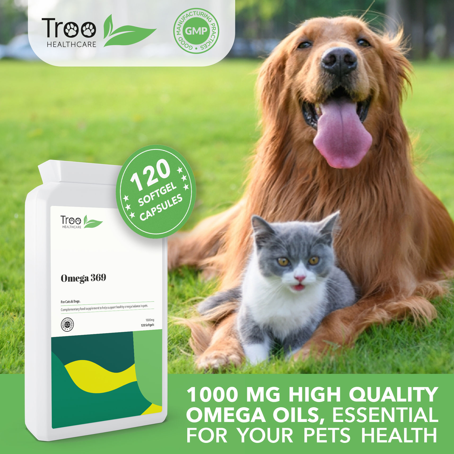 Omega 3,6,9 Skin and Coat Nourishment Cats and Dogs. Healthcare ...