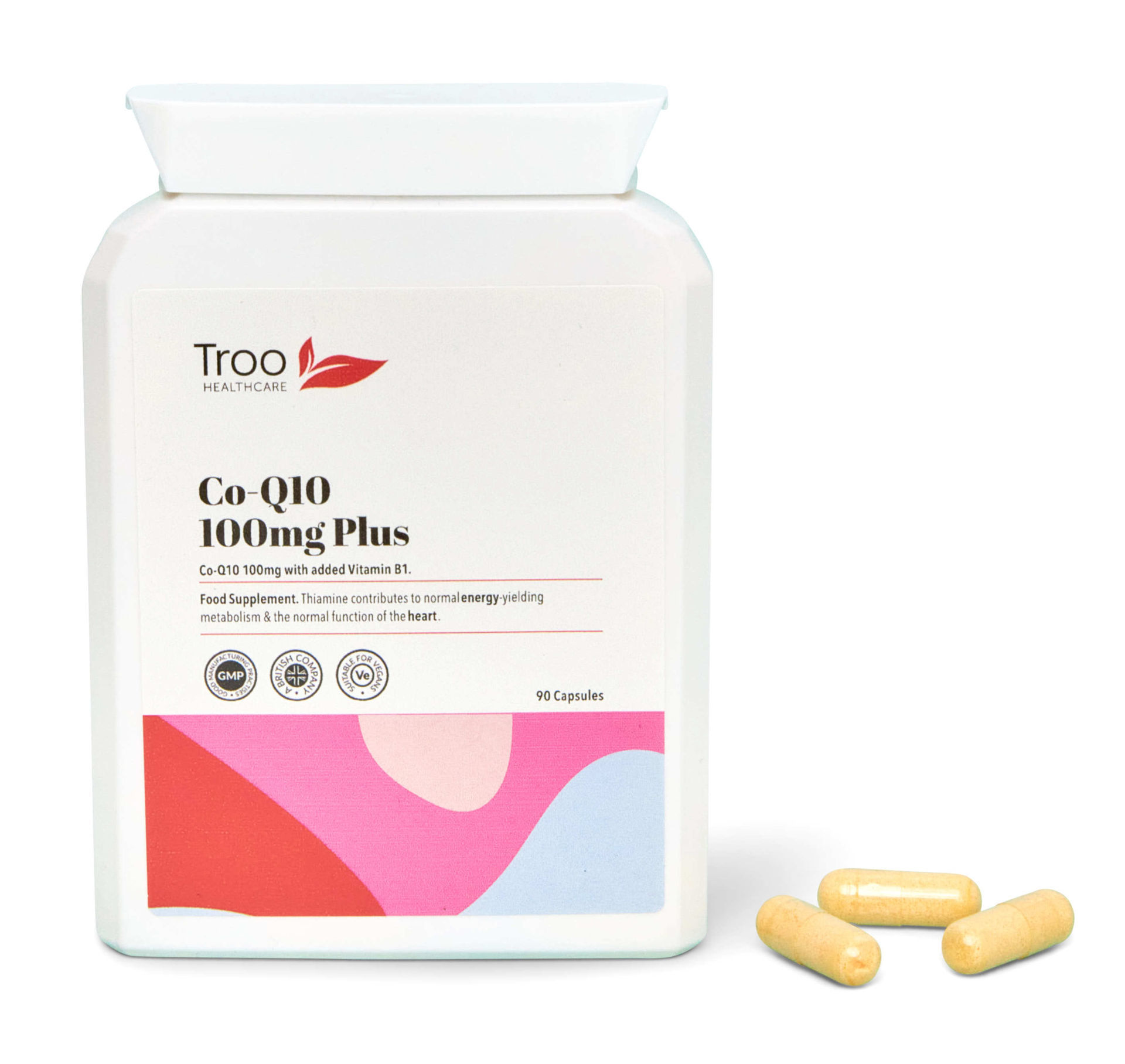 Co Enzyme Q10 100mg Capsules CoQ10 Trans Form Supplement - Troo Healthcare