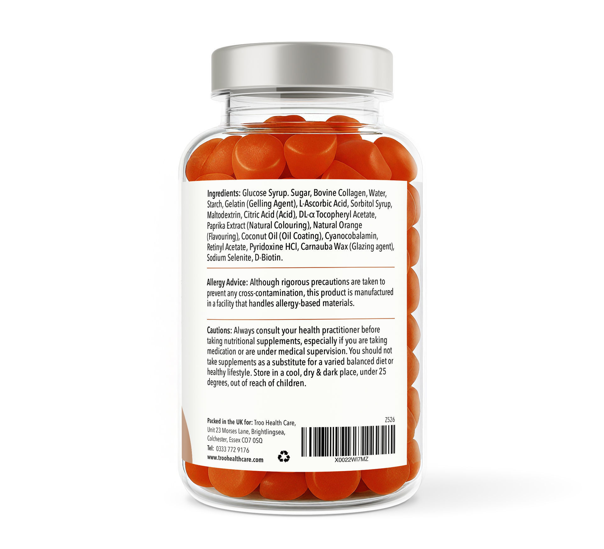 Hydrolysed Collagen Complex Gummies - Orange Flavour Bovine Skin Care ...