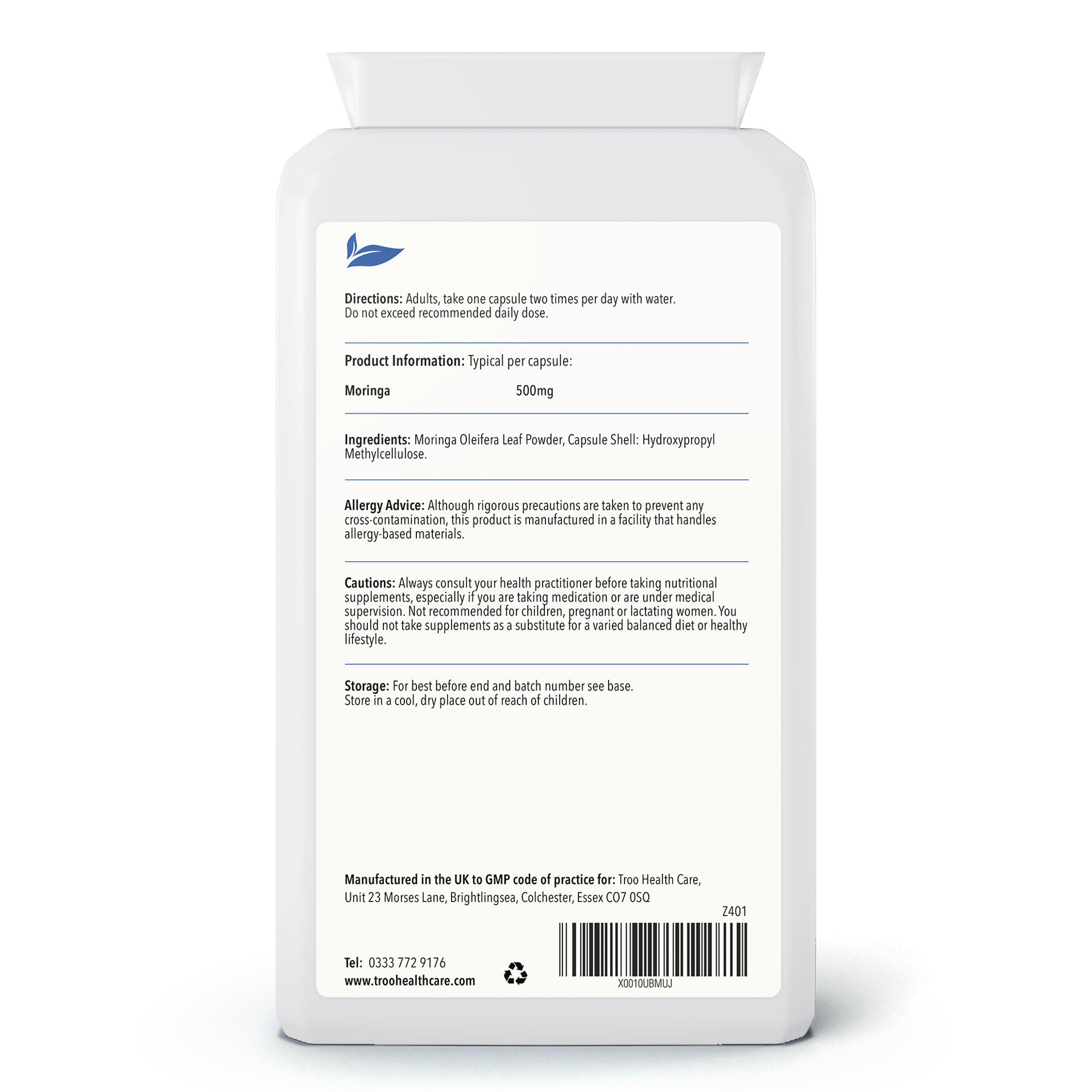 Pure Organic Moringa Capsules UK | Troo Health Care - Troo Healthcare