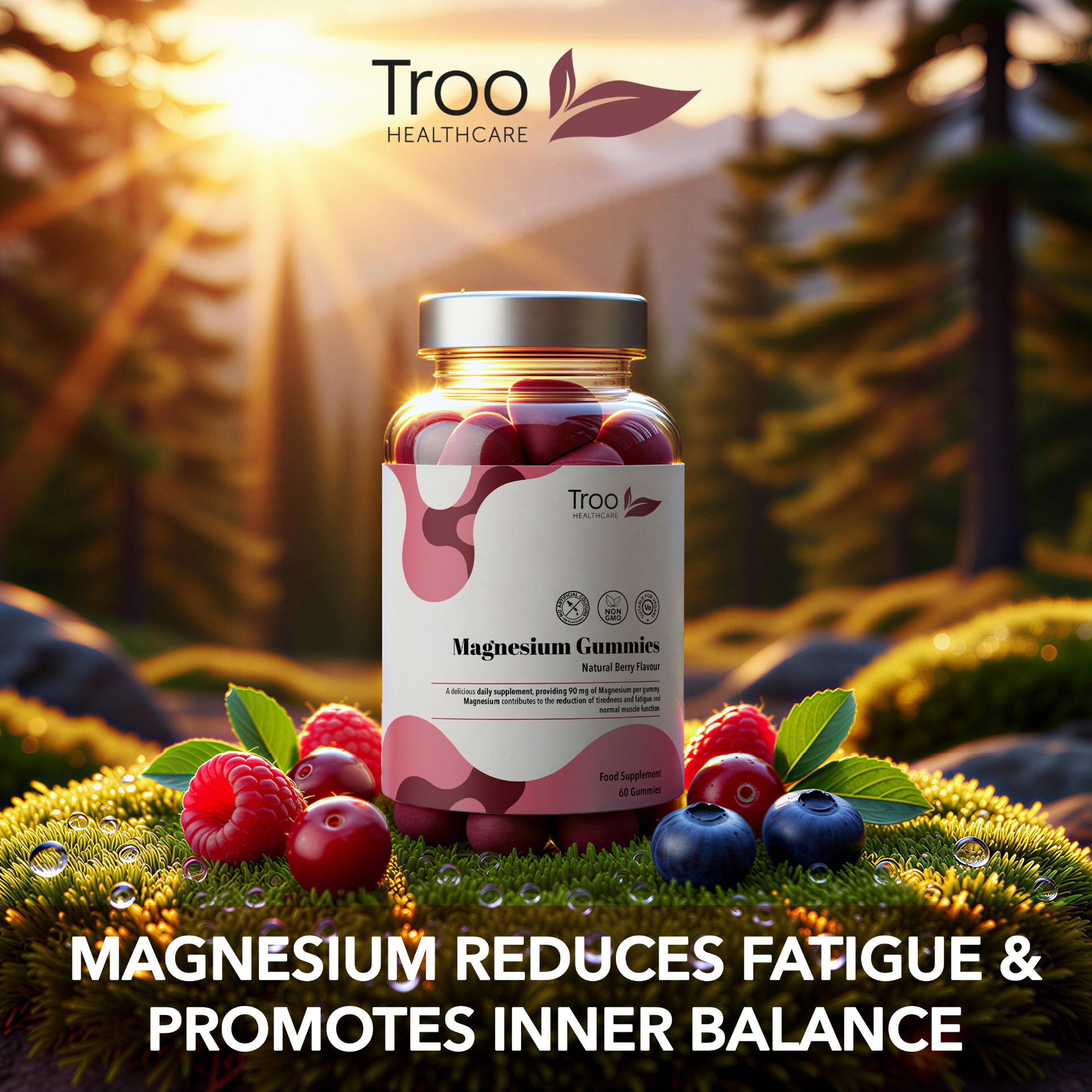 Magnesium Citrate Gummies - Natural Berry Flavour Chewable Supplement ...
